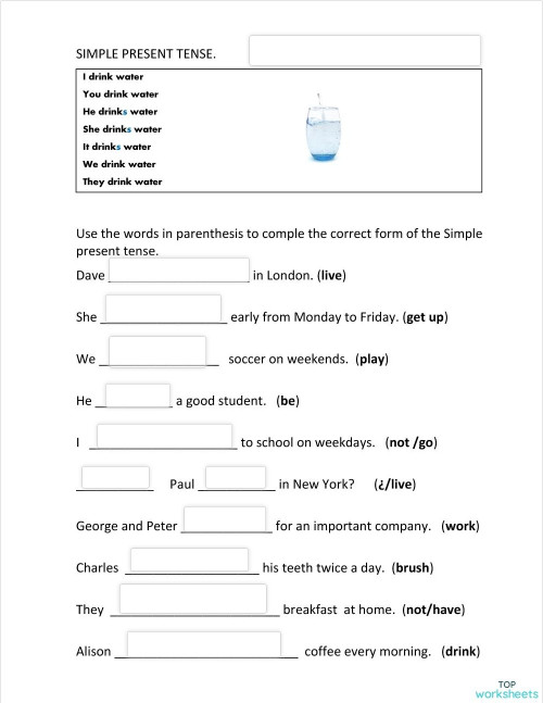 SIMPLE PRESENT TENSE QUIZ. Interactive worksheet | TopWorksheets