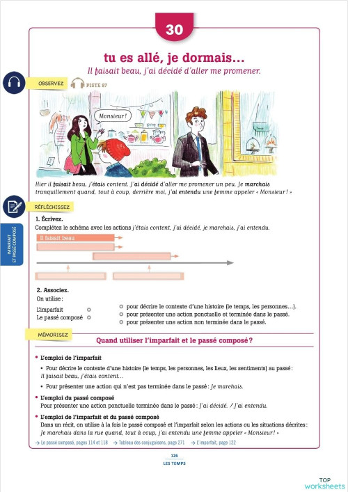 Imparfait/Passé composé. Fiche interactive | TopWorksheets