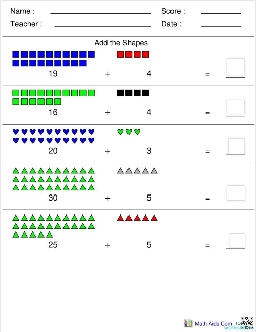 Visual Addition Practice 2. Interactive worksheet | TopWorksheets