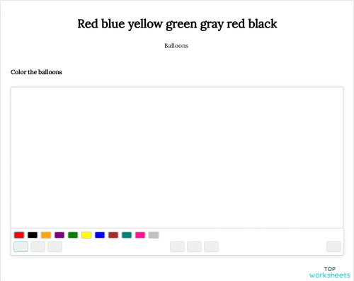 Red blue yellow green gray red black. Interactive worksheet | TopWorksheets