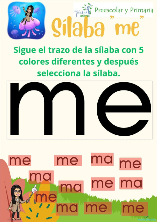 Sílaba "me". Ficha interactiva | TopWorksheets