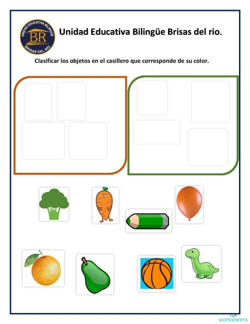 Color verde y Anaranjado.. Ficha interactiva | TopWorksheets