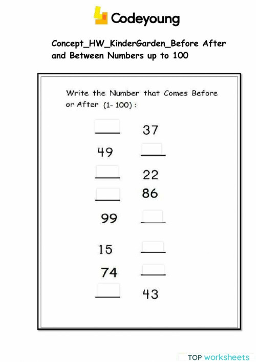 Before after & Between. Interactive worksheet | TopWorksheets