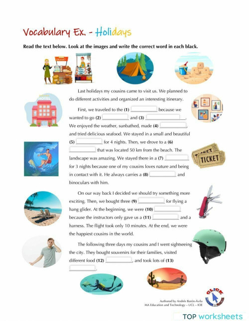 Vocabulary Ex. - Holidays. Interactive worksheet | TopWorksheets