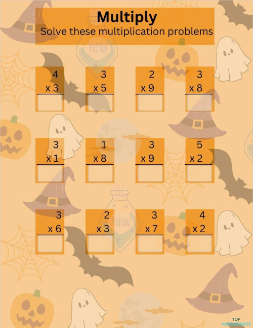 Multiplication. Interactive worksheet | TopWorksheets