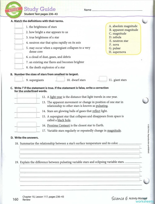 Lesson 117: Study Guide Pg 160. Interactive worksheet | TopWorksheets