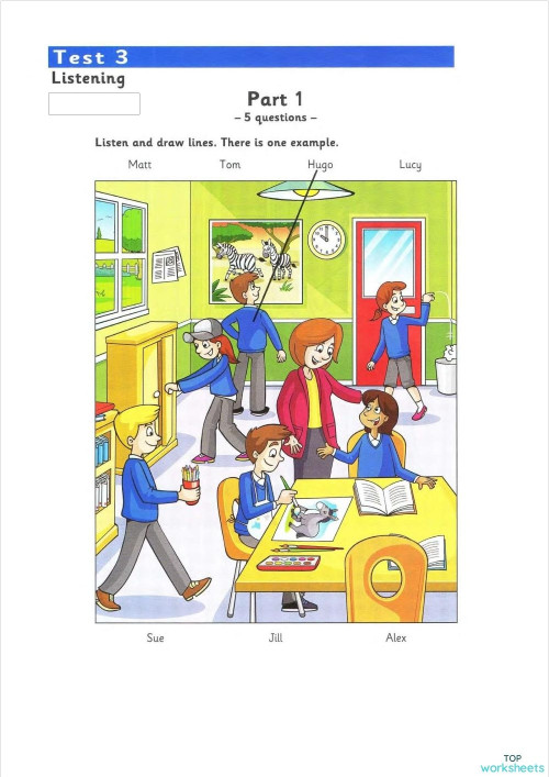 Starters 2 Listening Practice T3. Interactive worksheet | TopWorksheets