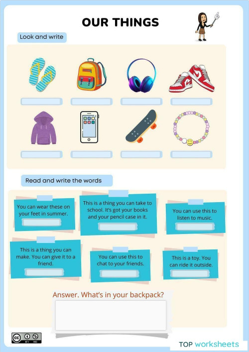 Our things. Ficha interactiva | TopWorksheets