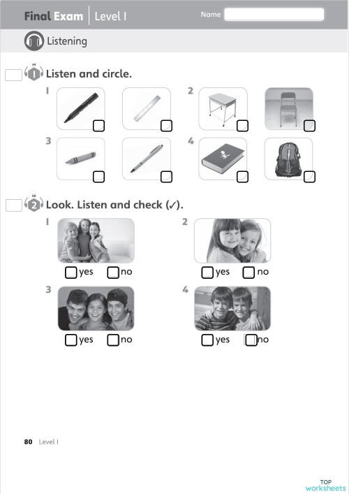 Final Test - Big English Level 1. Interactive worksheet | TopWorksheets