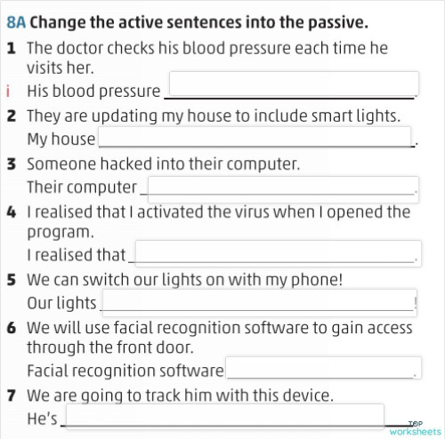 passive all forms. Interactive worksheet | TopWorksheets