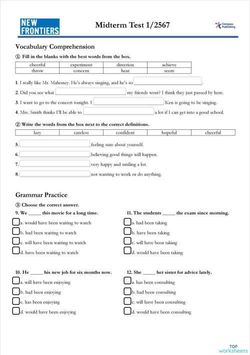 Midterm Test 1/2567. Interactive worksheet | TopWorksheets Midterm Test 1/2567. Interactive worksheet | TopWorksheets