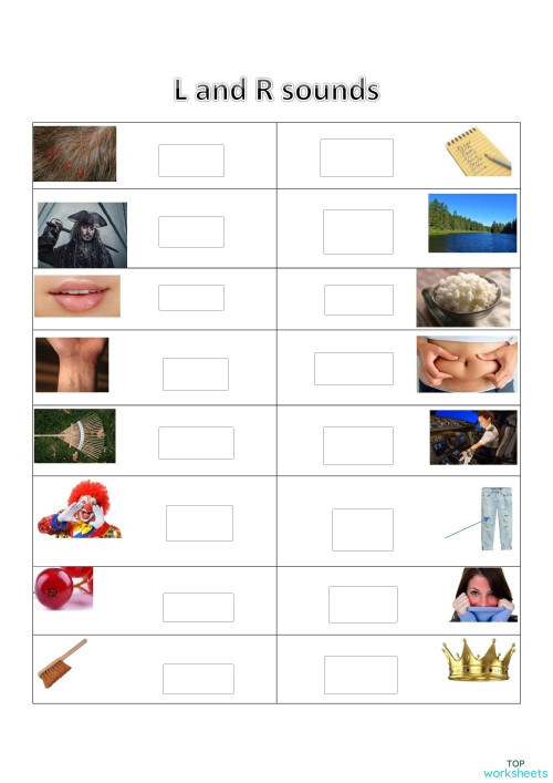 Minimal pair R/L. Interactive worksheet | TopWorksheets