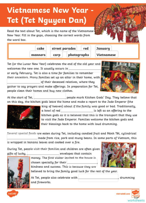 Tet (challenge). Interactive worksheet | TopWorksheets