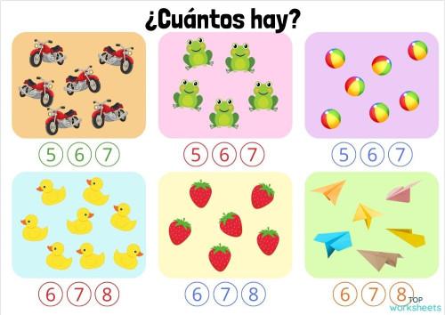 ¿Cuántos hay?. Ficha interactiva | TopWorksheets