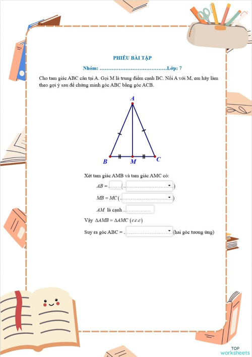 Tam giac deu-vuong-luc giac deu. Interactive worksheet | TopWorksheets
