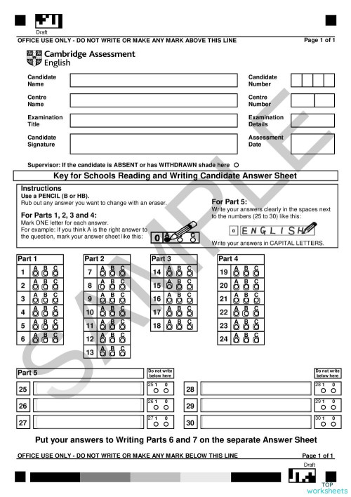 A2 KEY - Test 6 - RW. Interactive worksheet | TopWorksheets