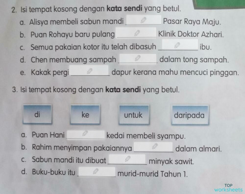 Unit: 6. Kata Sendi. Interactive worksheet | TopWorksheets