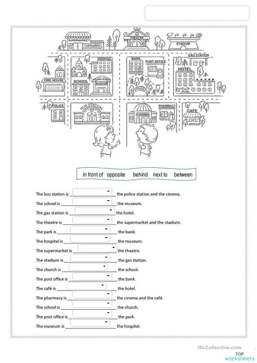 preposition of place. Interactive worksheet | TopWorksheets