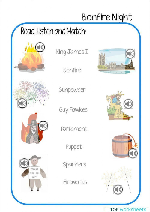 Bonfire Night. Interactive worksheet | TopWorksheets