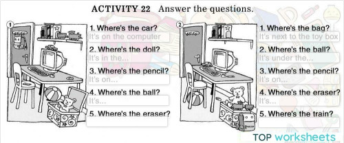 Where are the objects. Interactive worksheet | TopWorksheets