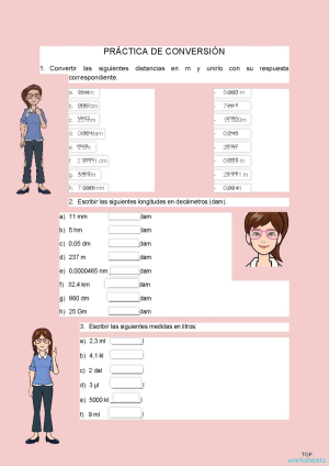 PRACTICA DE CONVERSIONES - 11°. Ficha interactiva | TopWorksheets