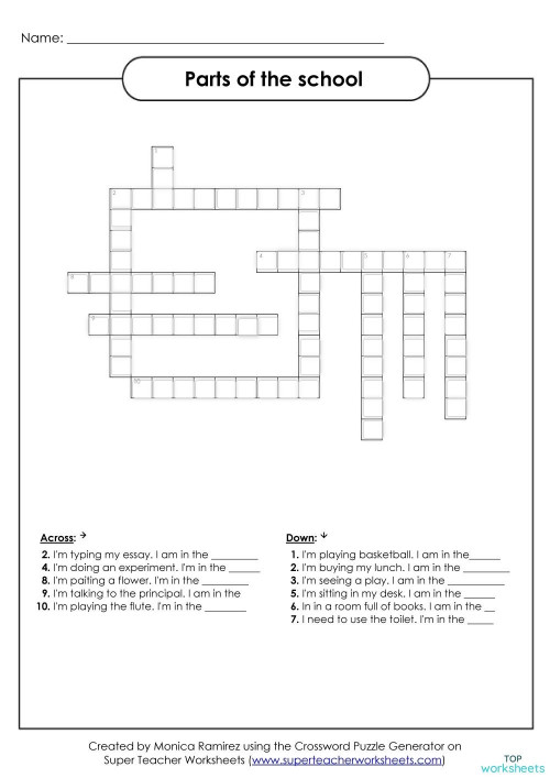Parts of the school. Interactive worksheet | TopWorksheets