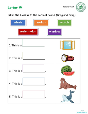 W35 Letter W (PRA). Interactive worksheet | TopWorksheets
