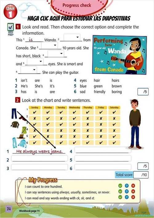 Progress Check NM 4 UNIT 1 + SLIDES.. Interactive worksheet | TopWorksheets