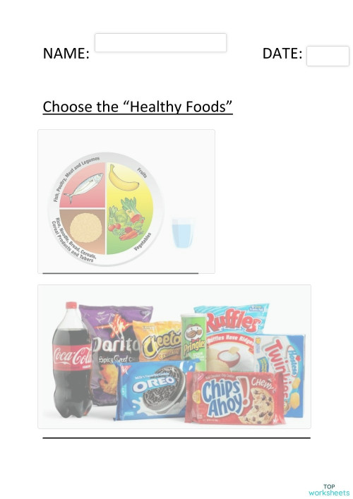 Good and Bad habits (Food). Interactive worksheet | TopWorksheets