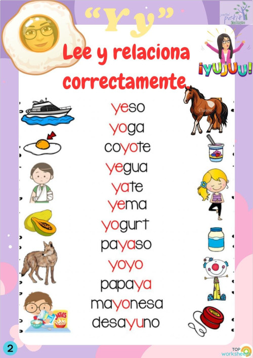 Letra "Yy": fichas interactivas y ejercicios online | TopWorksheets