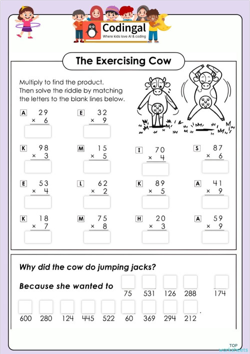M_G02M10L48_WC03_Multiplication_with Regrouping. Interactive worksheet ...