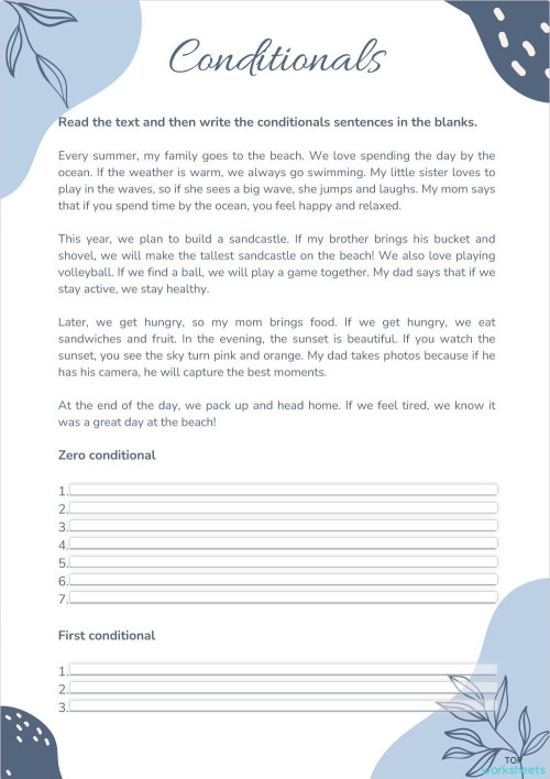Conditionals. Interactive worksheet | TopWorksheets