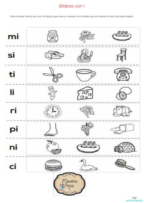 Sílabas con i/Colegio Petit. Ficha interactiva | TopWorksheets
