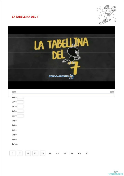 Tabellina del 7. Scheda interattiva | TopWorksheets