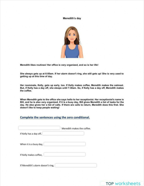 Zero conditional. Interactive worksheet | TopWorksheets