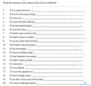 Exercises-IF. Interactive worksheet | TopWorksheets