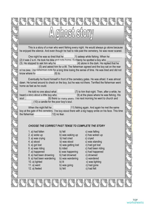 A ghost story. Interactive worksheet | TopWorksheets
