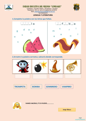 COMPLETAR LAS PALABRAS. Ficha interactiva | TopWorksheets