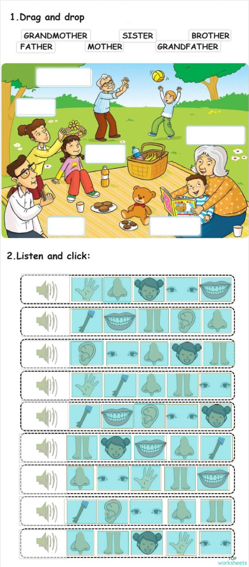 EN1_U3_family_body. Interactive worksheet | TopWorksheets