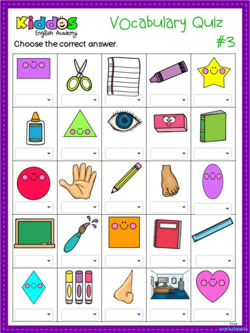 Vocabulary Quiz #3. Interactive worksheet | TopWorksheets