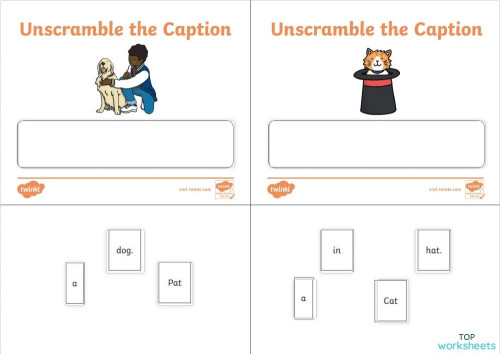 caption unscramble. Interactive worksheet | TopWorksheets