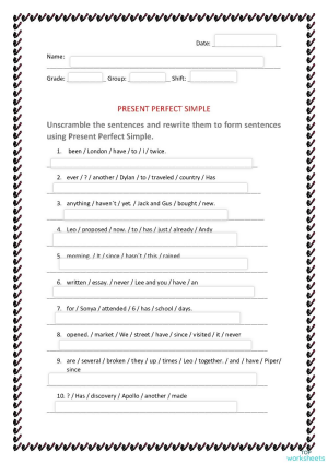 Present Perfect Simple. Interactive worksheet | TopWorksheets