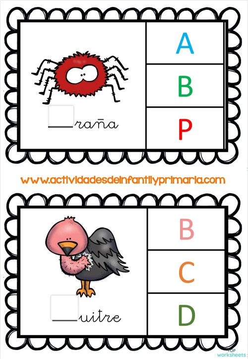 Trabajamos las letras del abecedario. Ficha interactiva | TopWorksheets