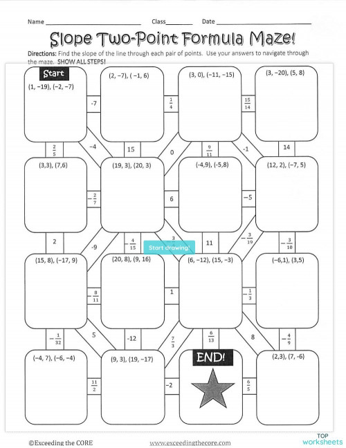 Math 5/5 Finding Slope. Interactive worksheet | TopWorksheets