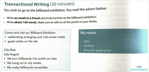 Letter writing Task 1-2. Interactive worksheet | TopWorksheets