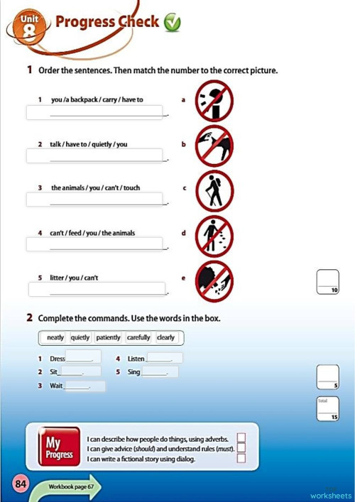 Progress Check NM 5 UNIT 8.. Interactive worksheet | TopWorksheets