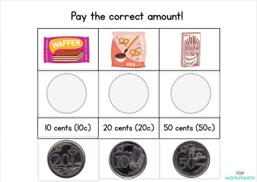 Money (Coins and Notes 1). Interactive worksheet | TopWorksheets
