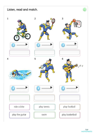 listen, read and match. Interactive worksheet | TopWorksheets
