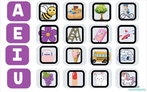 LAS VOCALES. Ficha interactiva | TopWorksheets