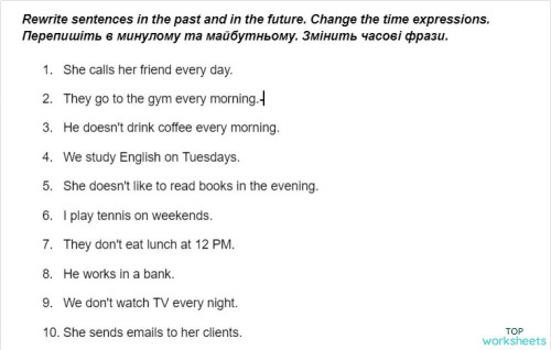 Practice-present , future,past. Interactive worksheet | TopWorksheets